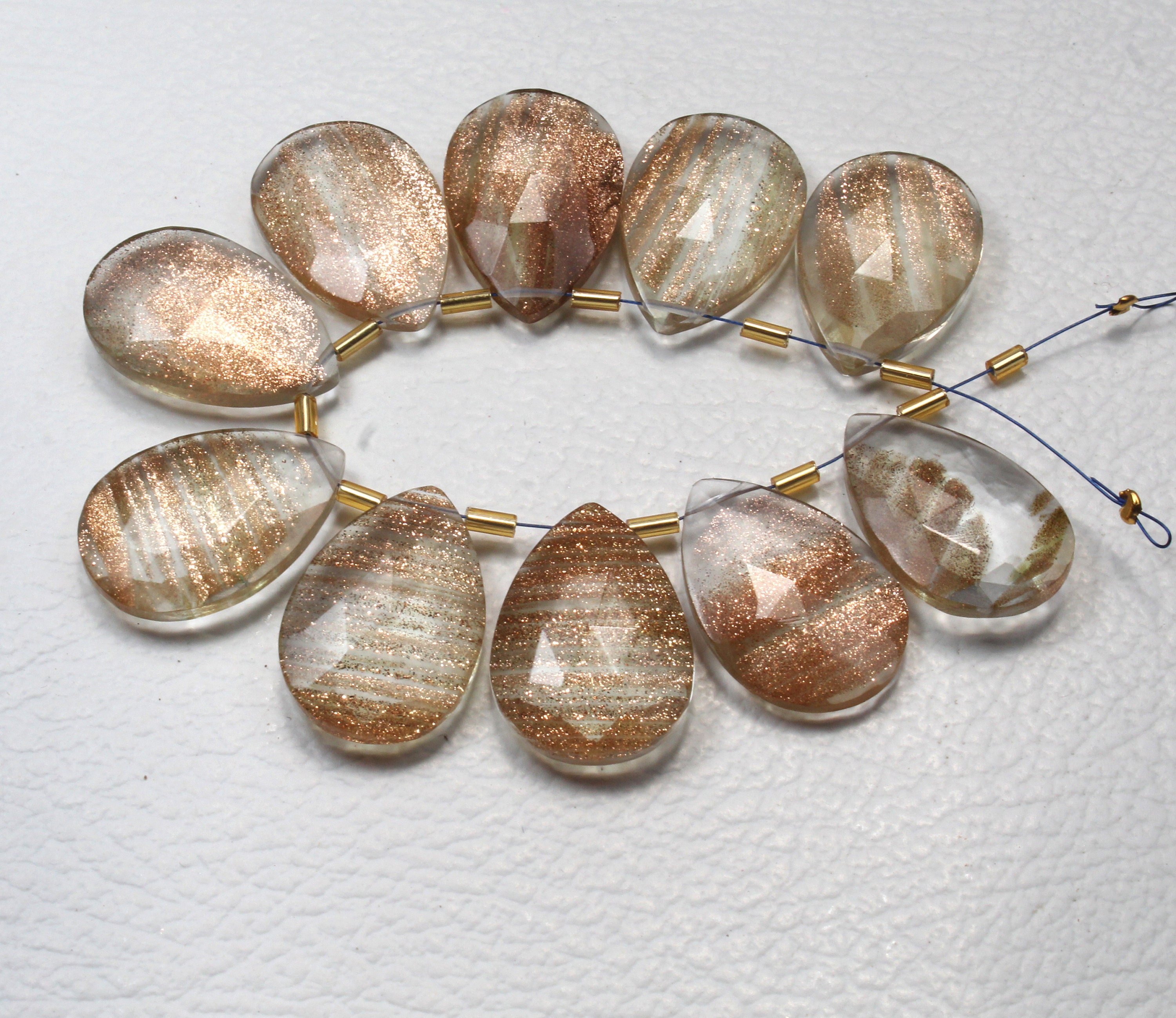 6 pieces Golden shine quartz gemstone top drilled gemstone | Etsy