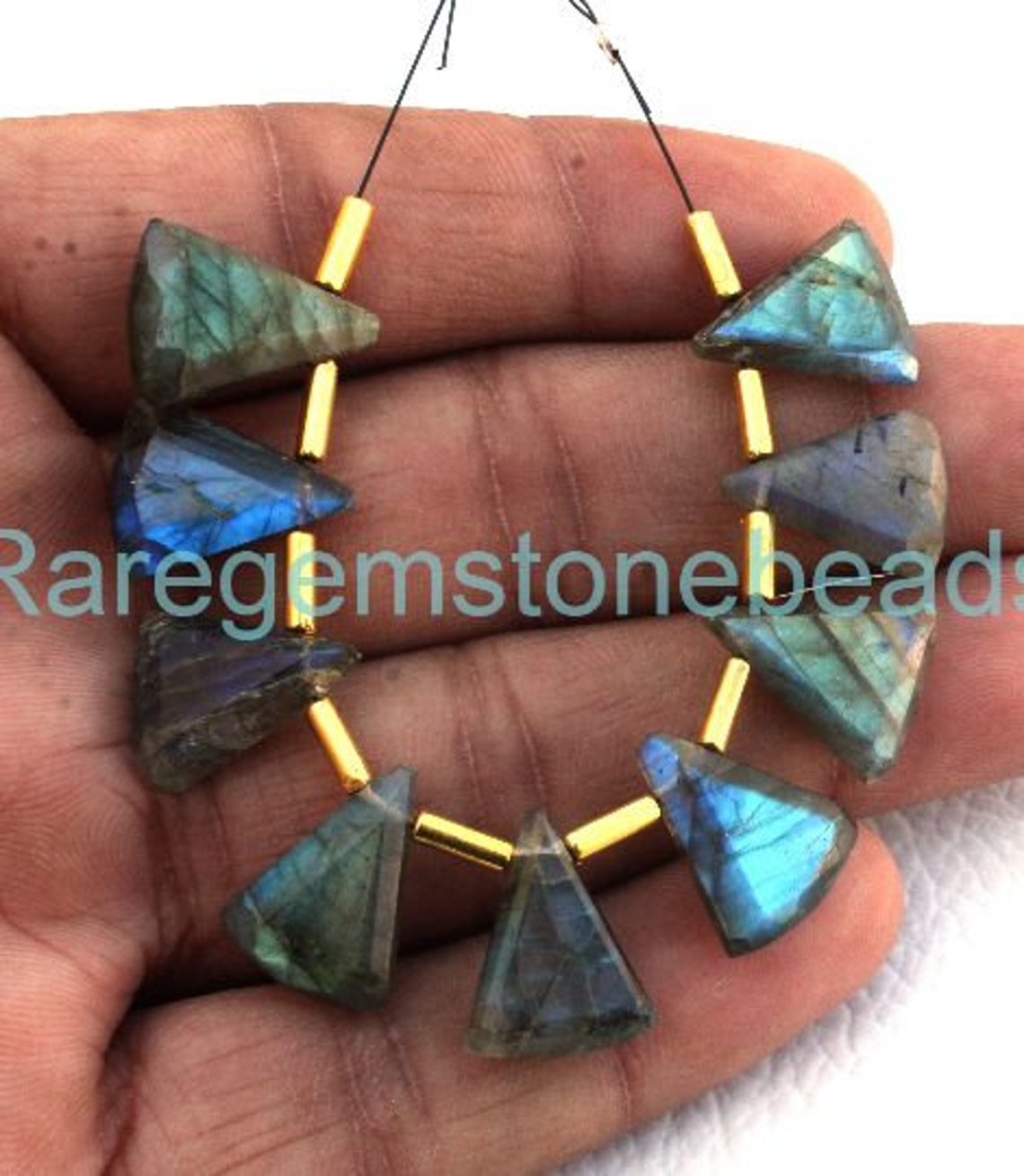 10 pieces natural labradorite drilled labradorite cut gems | Etsy