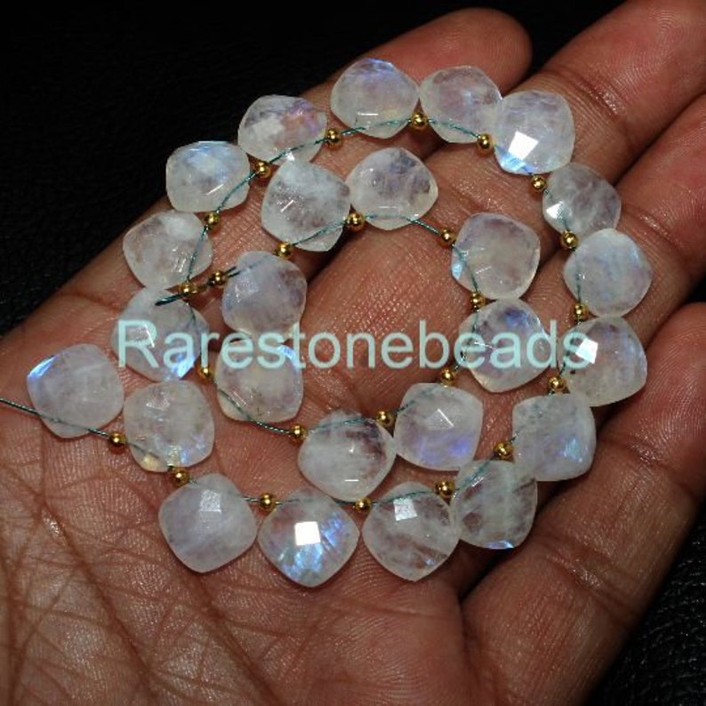 10 Pieces Natural Rainbow Moon Stone, Drilled Moon Stone, Moon Stone ...