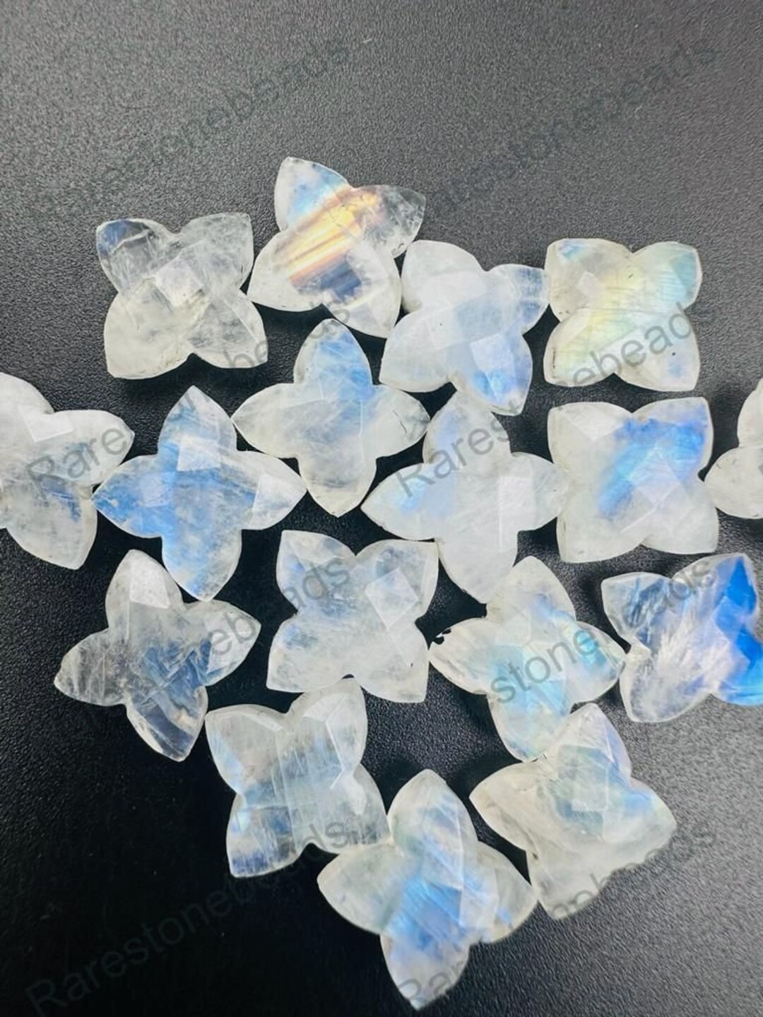 Rainbow Moon Stone, 8 Pieces, Natural Moon Stone, Carving Gemstone ...