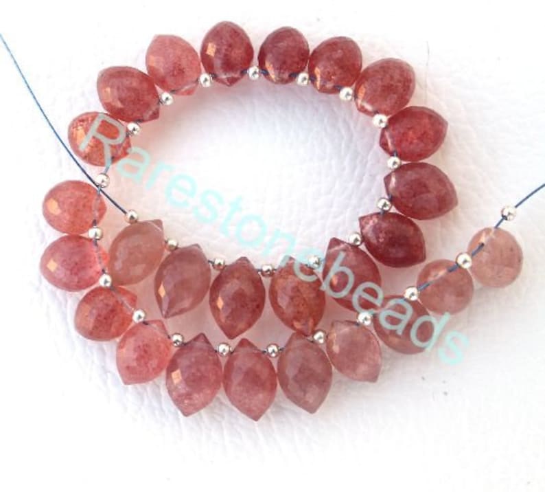 10 Pieces Natural Pink Strawberry Quartz Stone Natural | Etsy