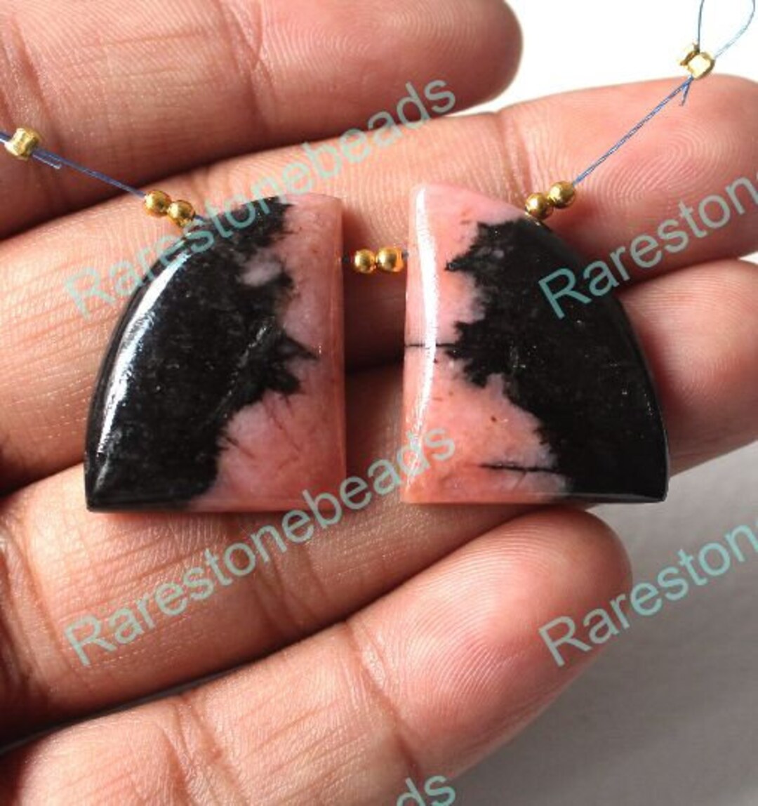 Rhodonite Gemstone, Rhodonite Cabochon, Drilled Gemstone, Rhodonite ...