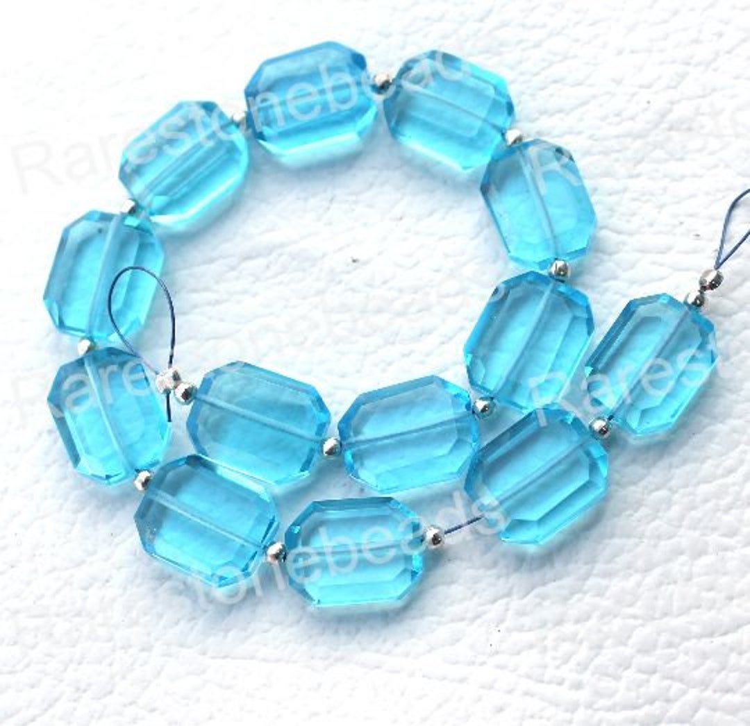 10 Pieces Sky Blue Quartz Gemstone, Drilled Gemstone, Fancy Shape Stone ...