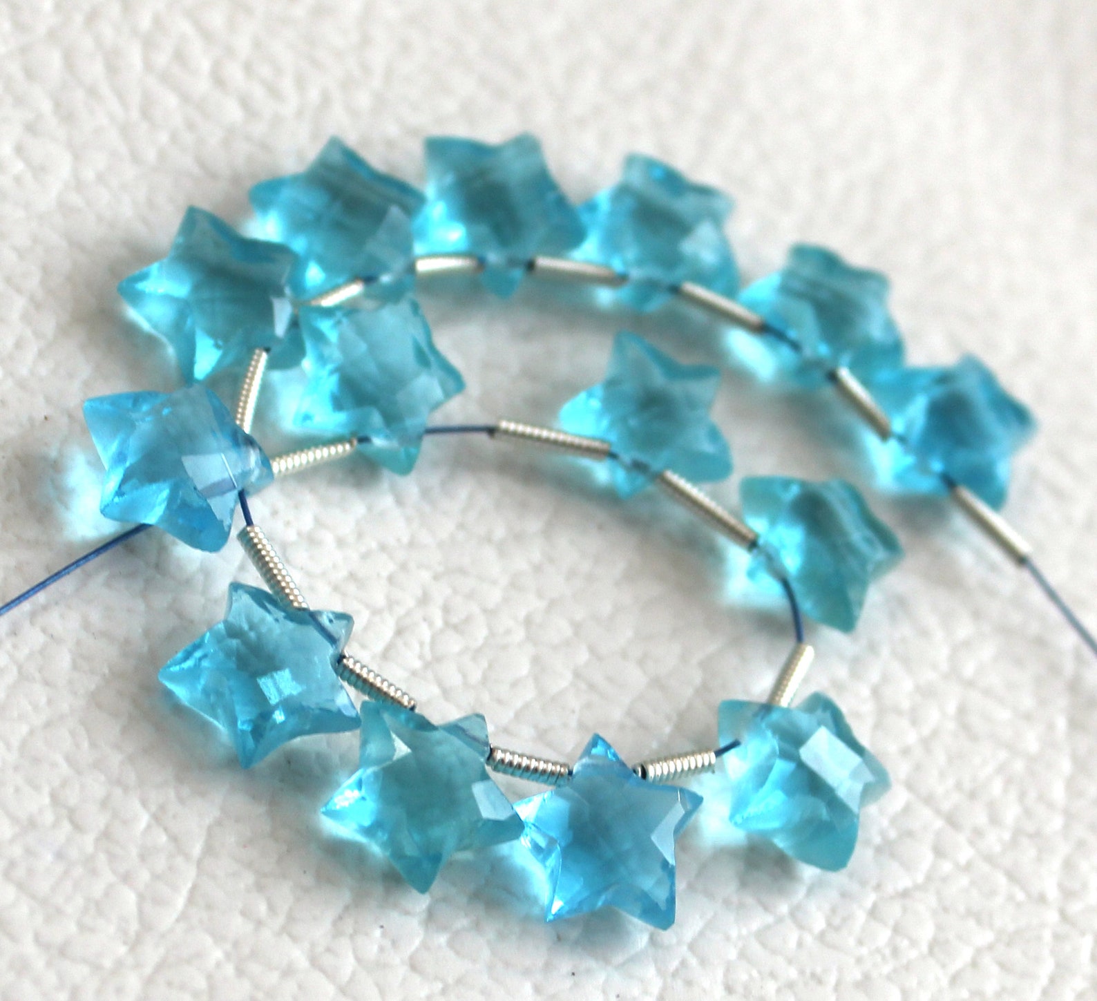 10 pieces Sky Blue quartz gemstone drilled gemstone Star | Etsy