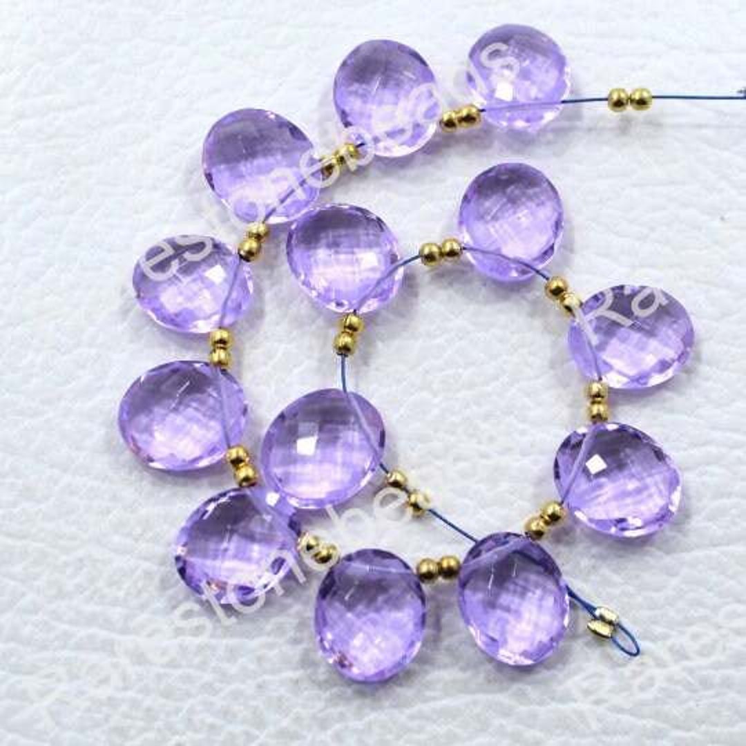 10 Pieces Lavender Quartz Gemstone, Drilled Gems Stone, Loose Gemstone ...