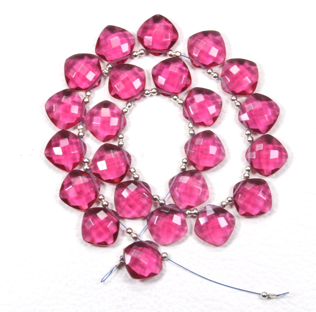 10 Pieces Ruby Lite Quartz Gemstone, Both Side Faceted Gemstone, Ruby ...