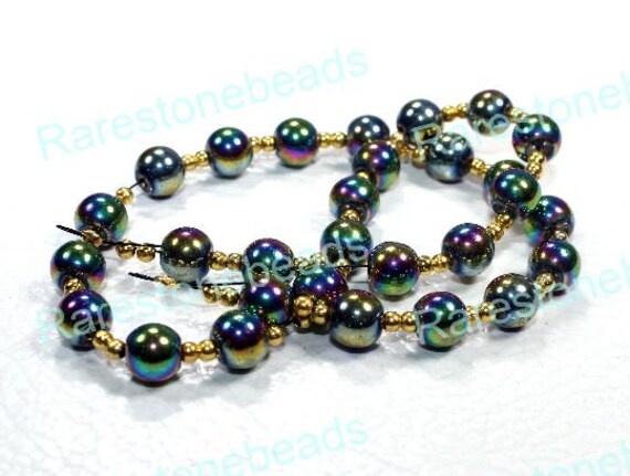 20 Pieces Coated Titanium Beads Smooth Gemstone Beads Coated - Etsy