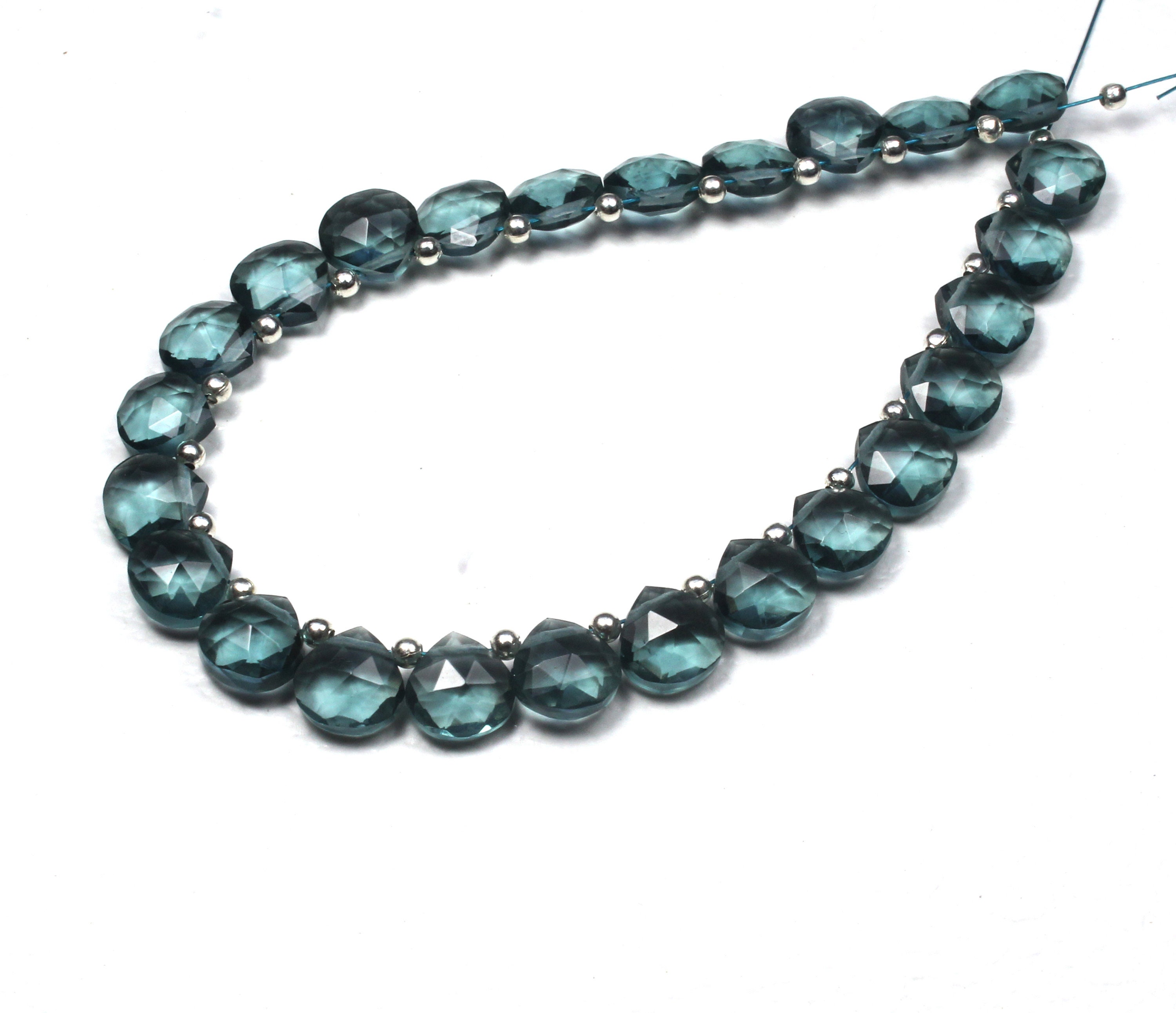 10 pieces london blue quartz gemstone drilled gemstone blue | Etsy