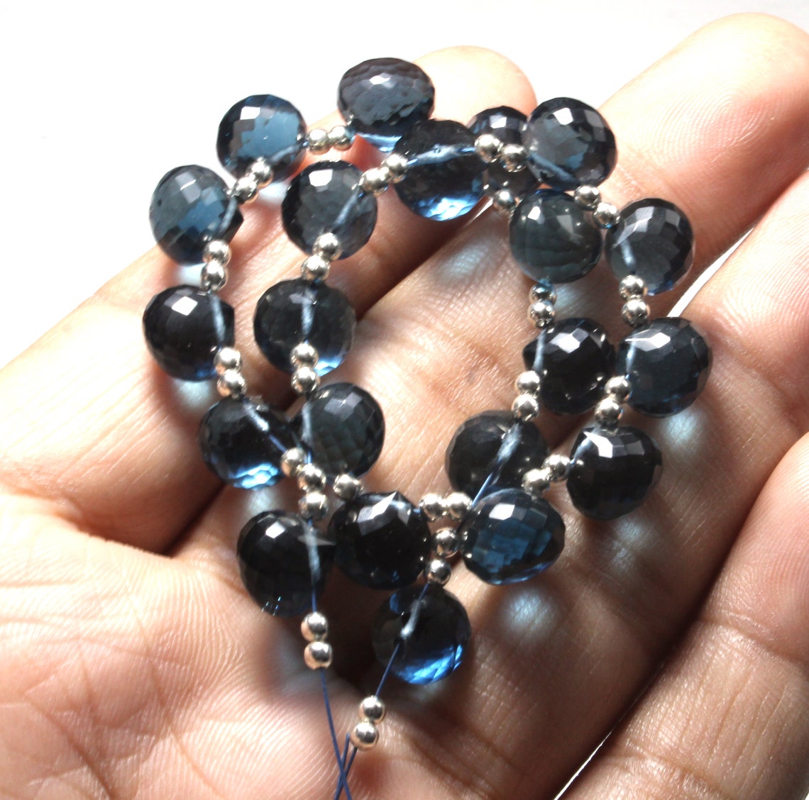 10 pieces london blue quartz gemstone drilled gemstone blue | Etsy