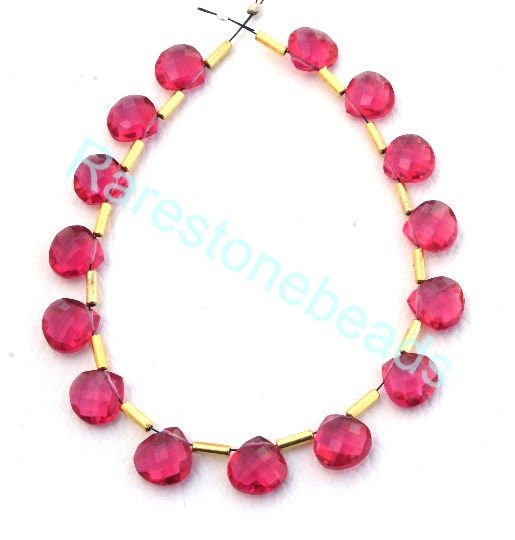 10 Pieces Rubylite Quartz Drilled Gemstone AAA Quality | Etsy