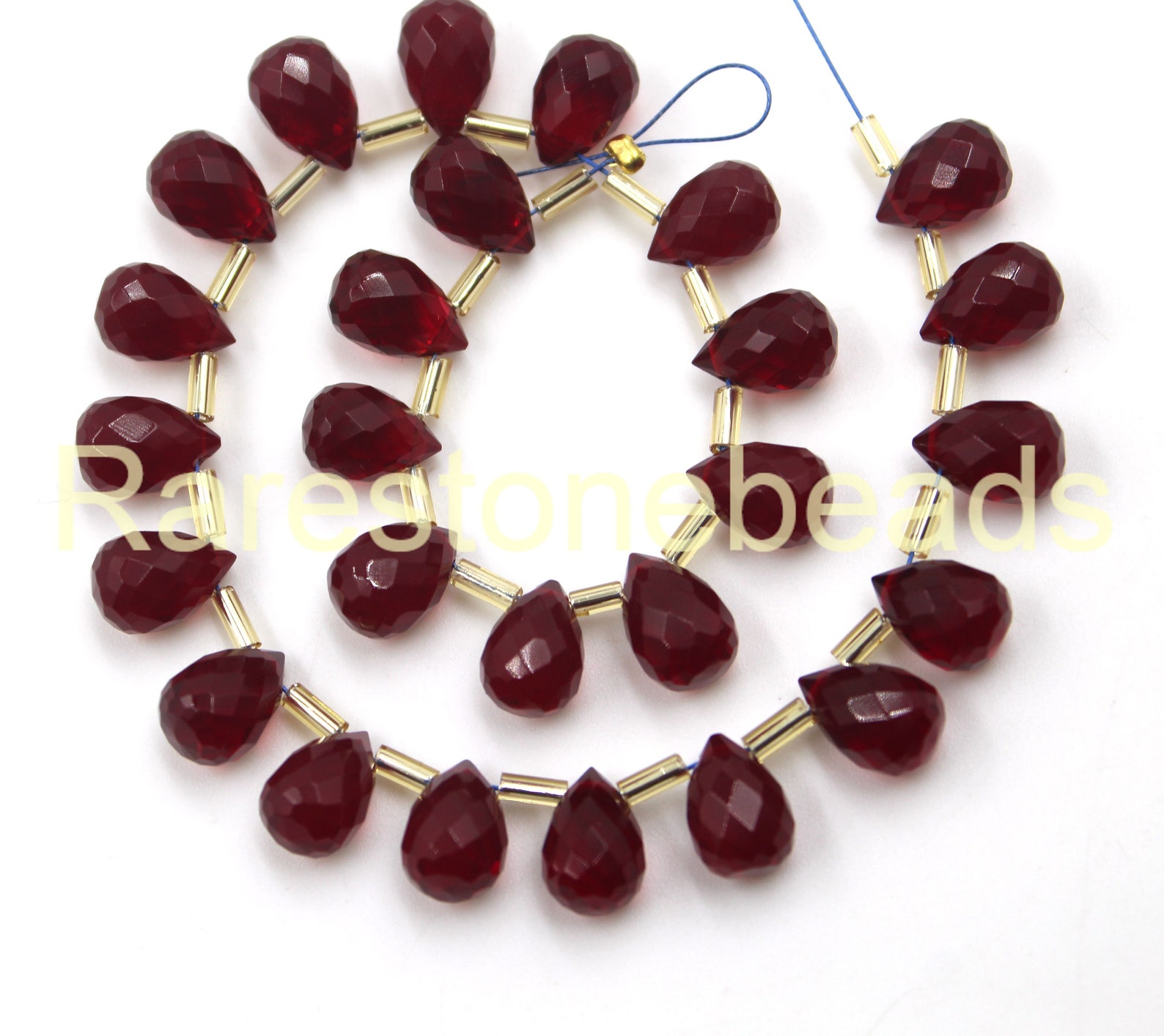 Garnet Quartz 10 Pieces Top Drilled Gemstone Teardrop Shape | Etsy