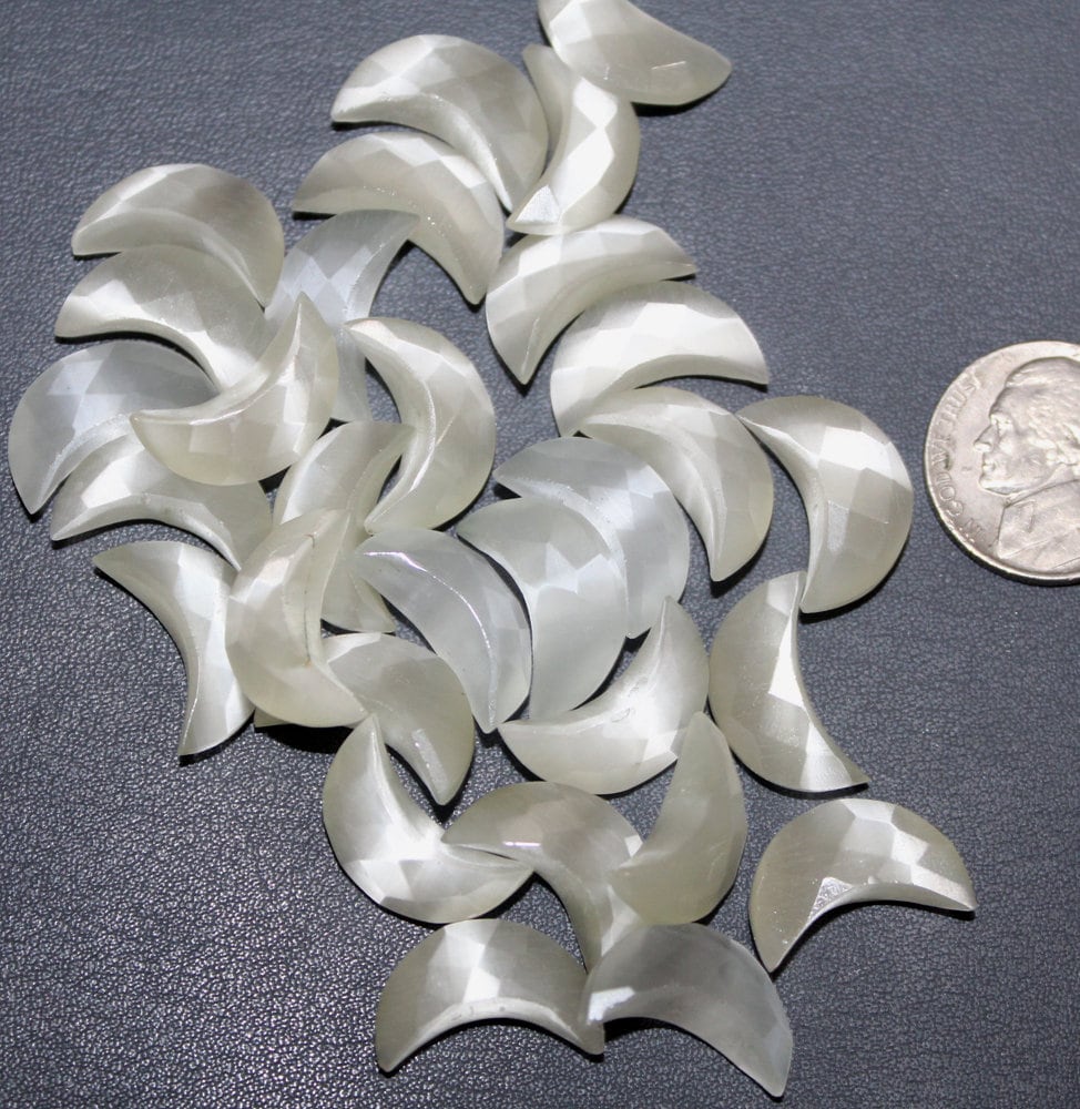 9 Pieces Monalisa Quartz Gemstone Moon Gemstone Carving Moon - Etsy