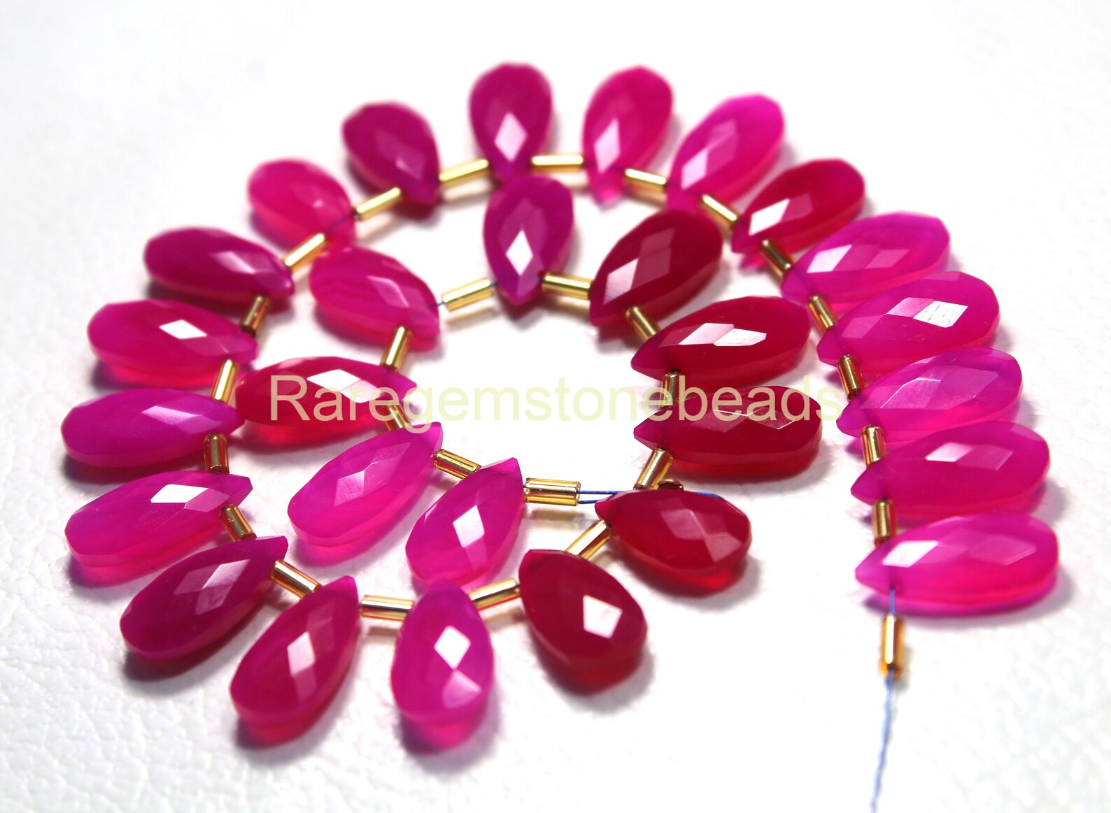10 Pieces Natural Hot Pink Gemstone Drilled Gemstone Pear - Etsy