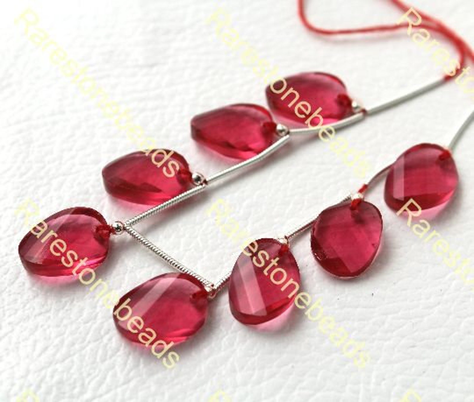 10 Pieces Ruby Lite Quartz Oval Shape Top Drilled Moon - Etsy