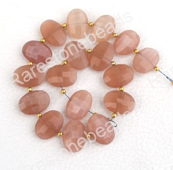 10 Pieces Natural Peach Moon Stone Drilled Gemstone Natural | Etsy