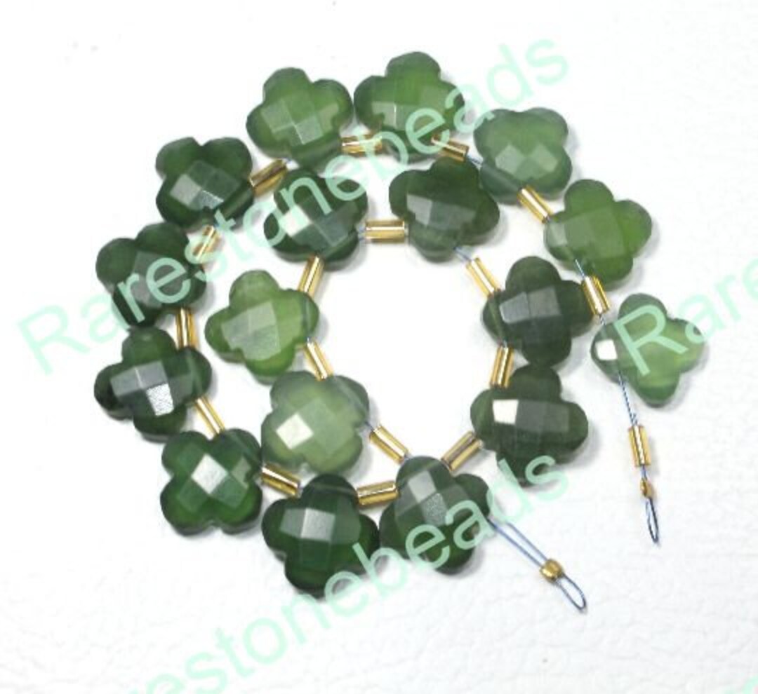 10 Pieces Natural Serpentine Gemstone, Flower Shape Gemstone, Carving ...