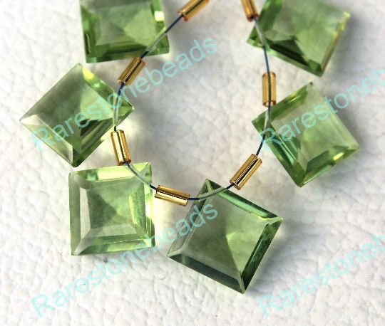 10 Pieces Green Amethyst Quartz Gemstone Square Shape Quartz - Etsy