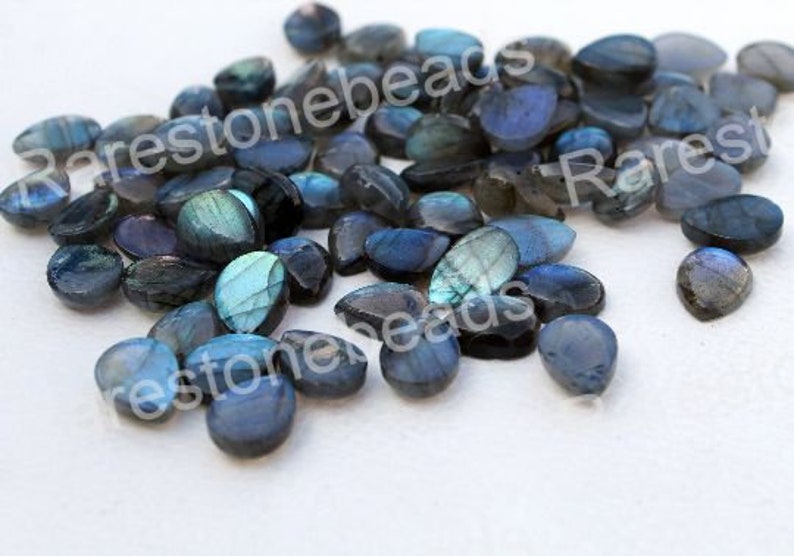 10 Pieces Natural Blue Labradorite Gemstone Smooth Gemstone - Etsy