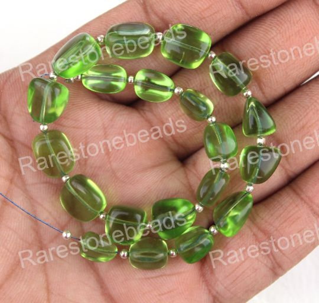 Peridot Stein, 10 Stück, Nugget Form Edelstein, Oben gebohrter ...