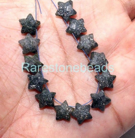 10 Pieces Natural Black Sun Stone Gemstone Star Shape Stone | Etsy