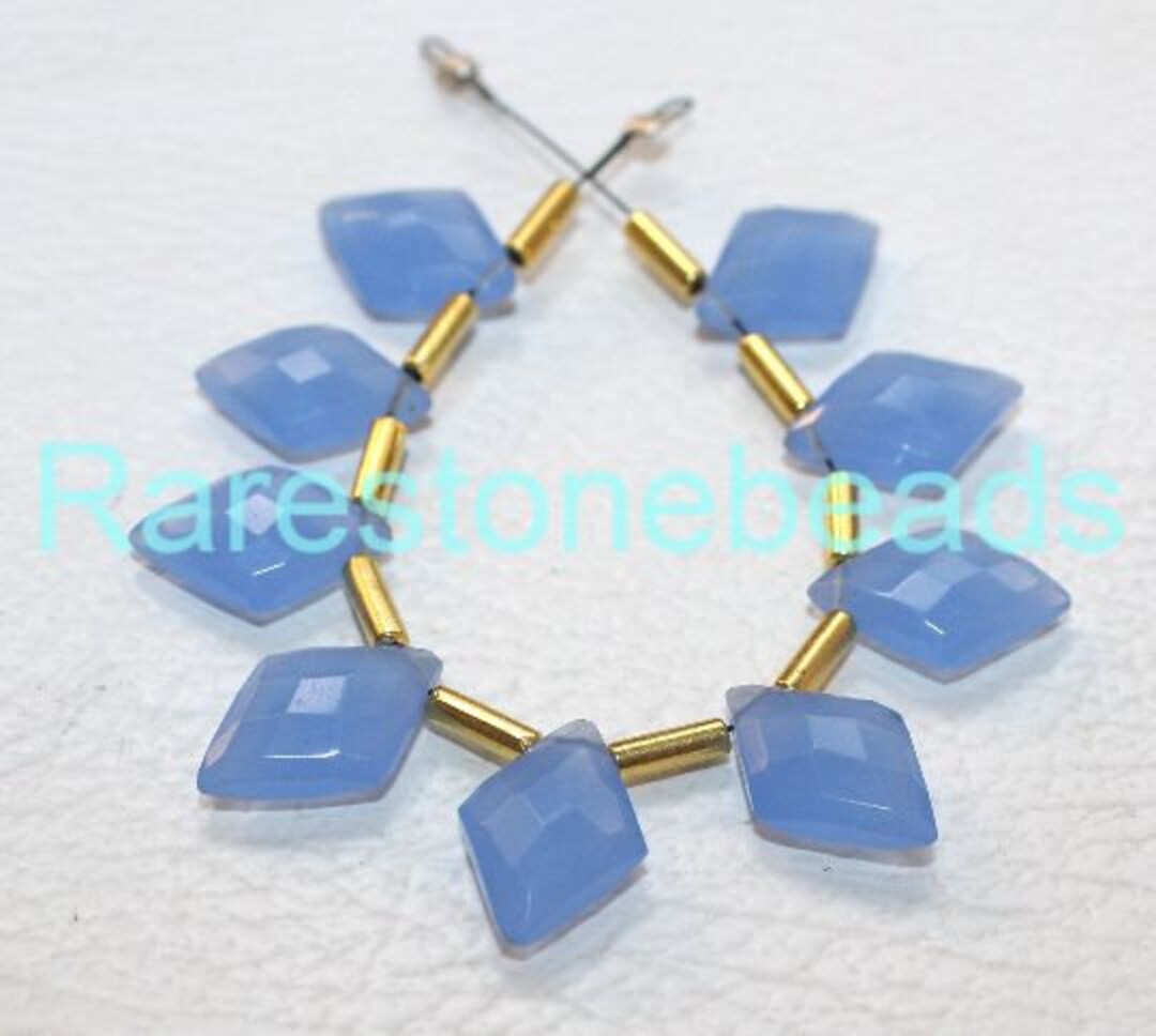 Blauer Chalcedon Edelstein, 10 Stück, facettierter Edelstein, blauer ...