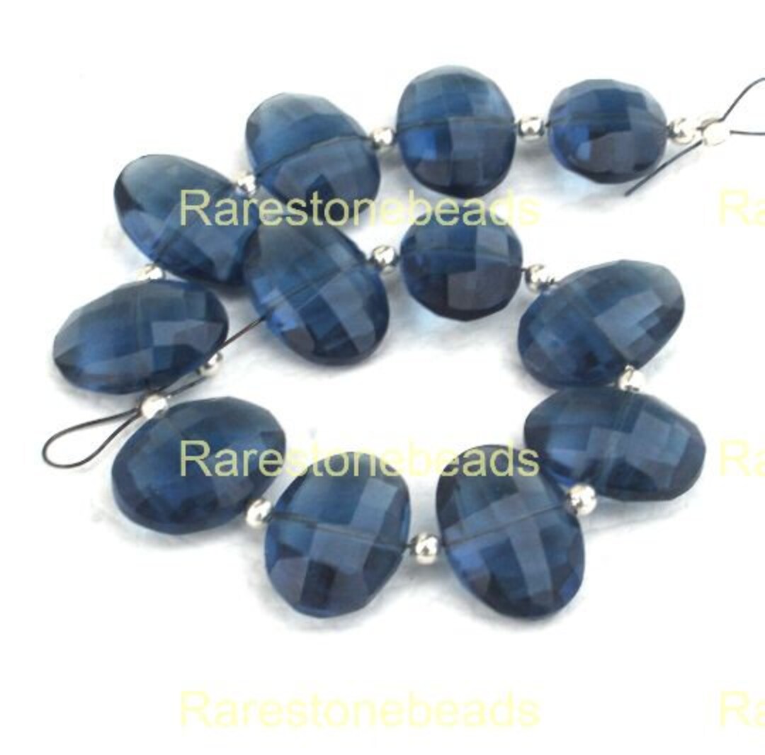 10 Pieces London Blue Quartz Gemstone, Drilled Gemstone, Blue Topaz ...