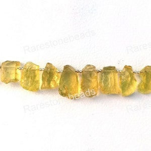 10 Pieces Natural Lemon Quartz Gemstone Raw, Drilled Rough Stone, Raw ...