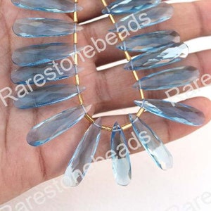 10 Pieces Royal Blue Quartz Pear Shape, Drilled Gemstone Jewelry, Rose ...
