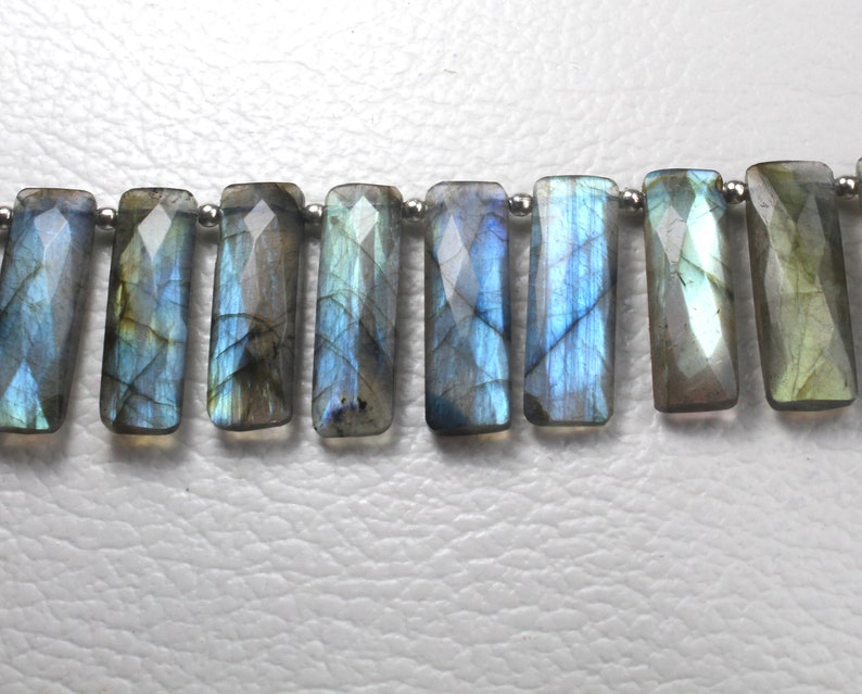 10 pieces natural multi labradorite gemstone drilled | Etsy