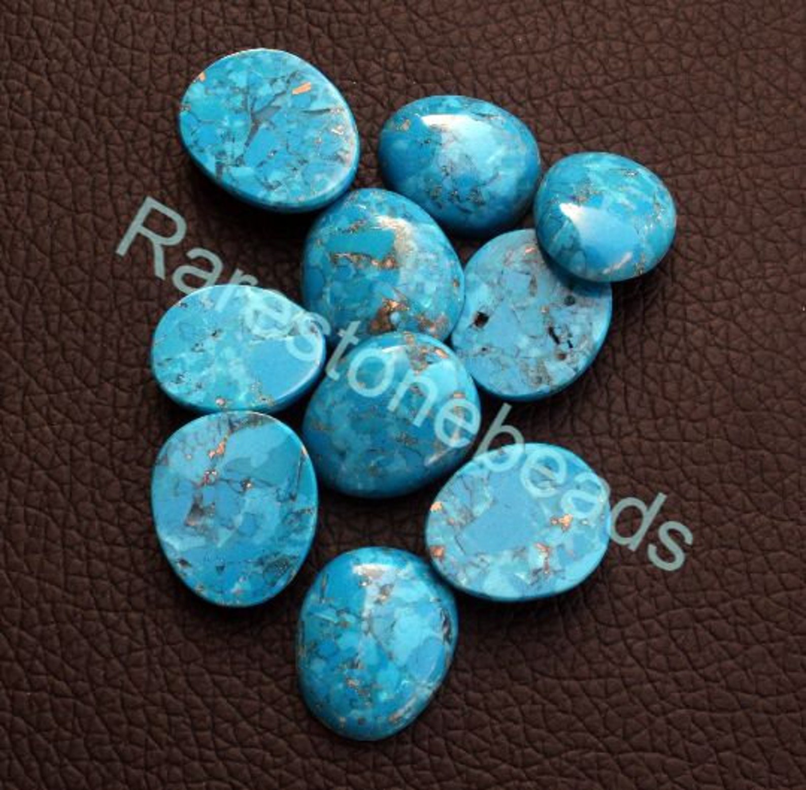 10 Pieces Copper Turquoise Gemstone Blue Turquoise Turquoise - Etsy