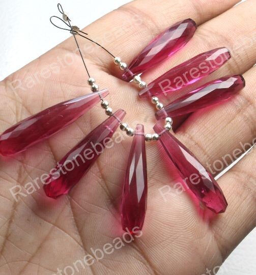 10 Pieces Ruby Lite Quartz Drilled Gemstone AAA Quality - Etsy