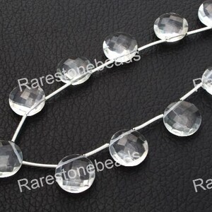 10 Pieces Clear Quartz Faceted Round Shape Gemstone Beads Clear Quartz ...