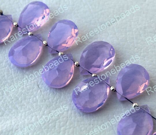 10 Pieces Lavender Quartz Gemstone, Top Drilled Gemstone, Faceted ...