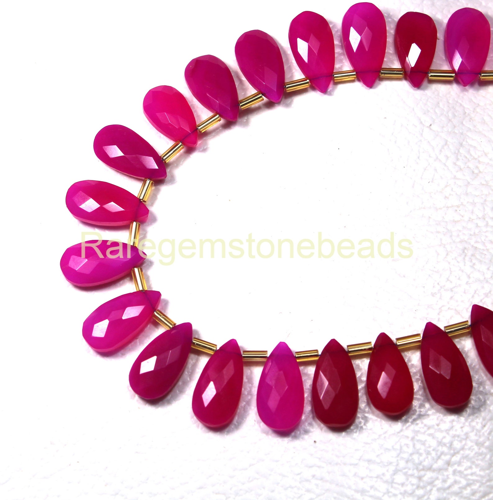 10 Pieces Natural Hot Pink Gemstone Drilled Gemstone Pear - Etsy