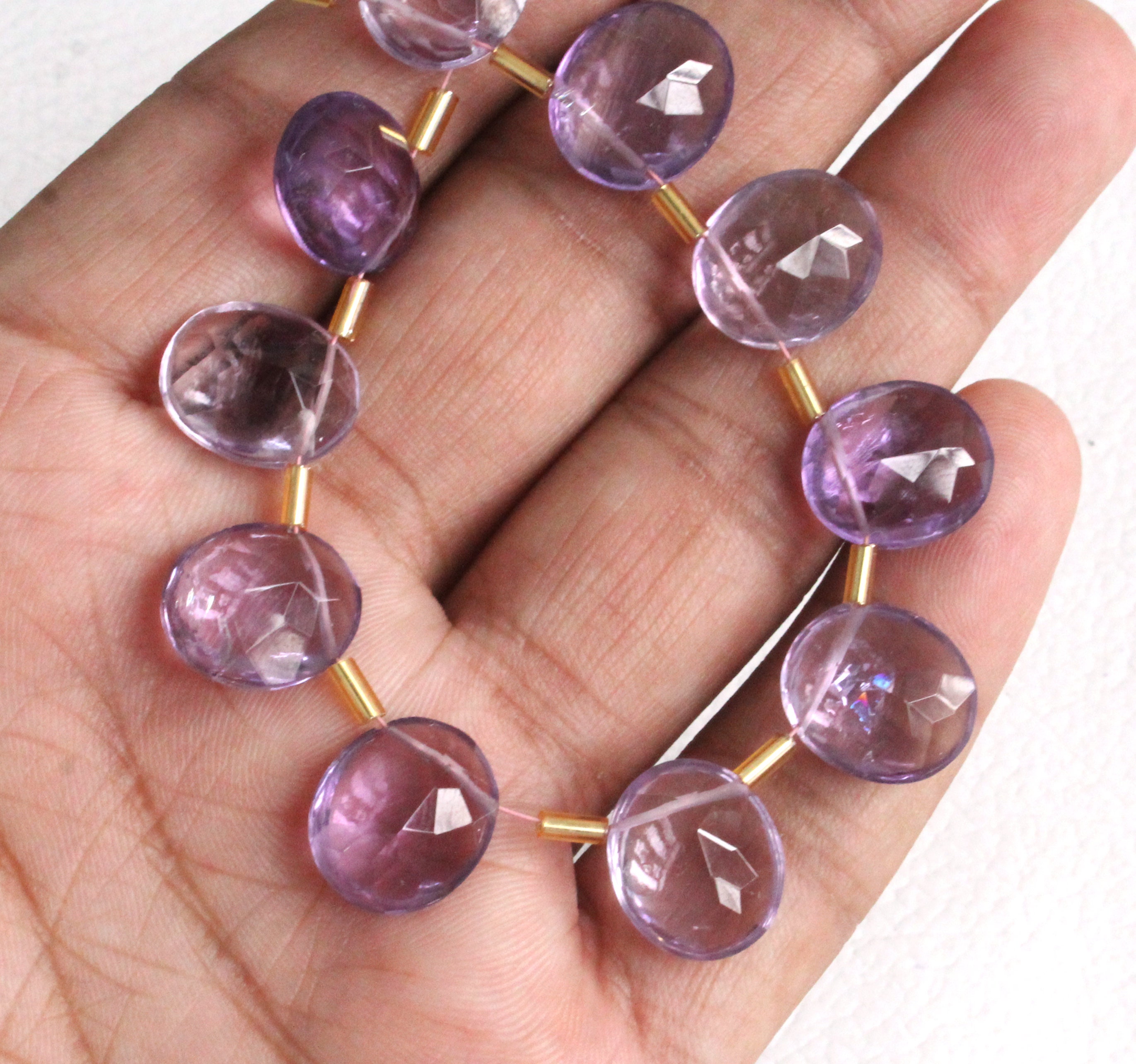 10 Pieces Natural Pink Amethyst gemstone Rose cut gemstone | Etsy