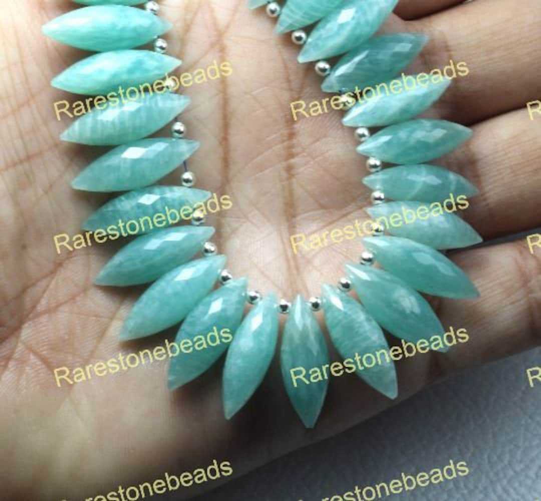 10 Pieces Natural Amazonite Gemstone, Top Drilled Gemstone, Fancy Shape ...