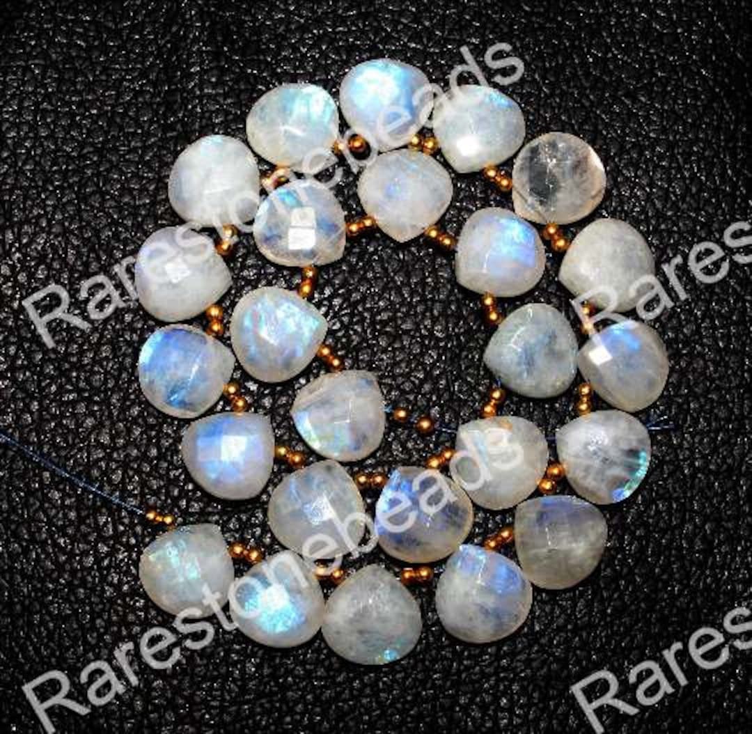 10 Pieces Natural Rainbow Moon Stone, Drilled Moon Stone, Moon Stone ...