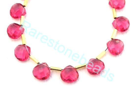 10 Pieces Rubylite Quartz Drilled Gemstone AAA Quality - Etsy