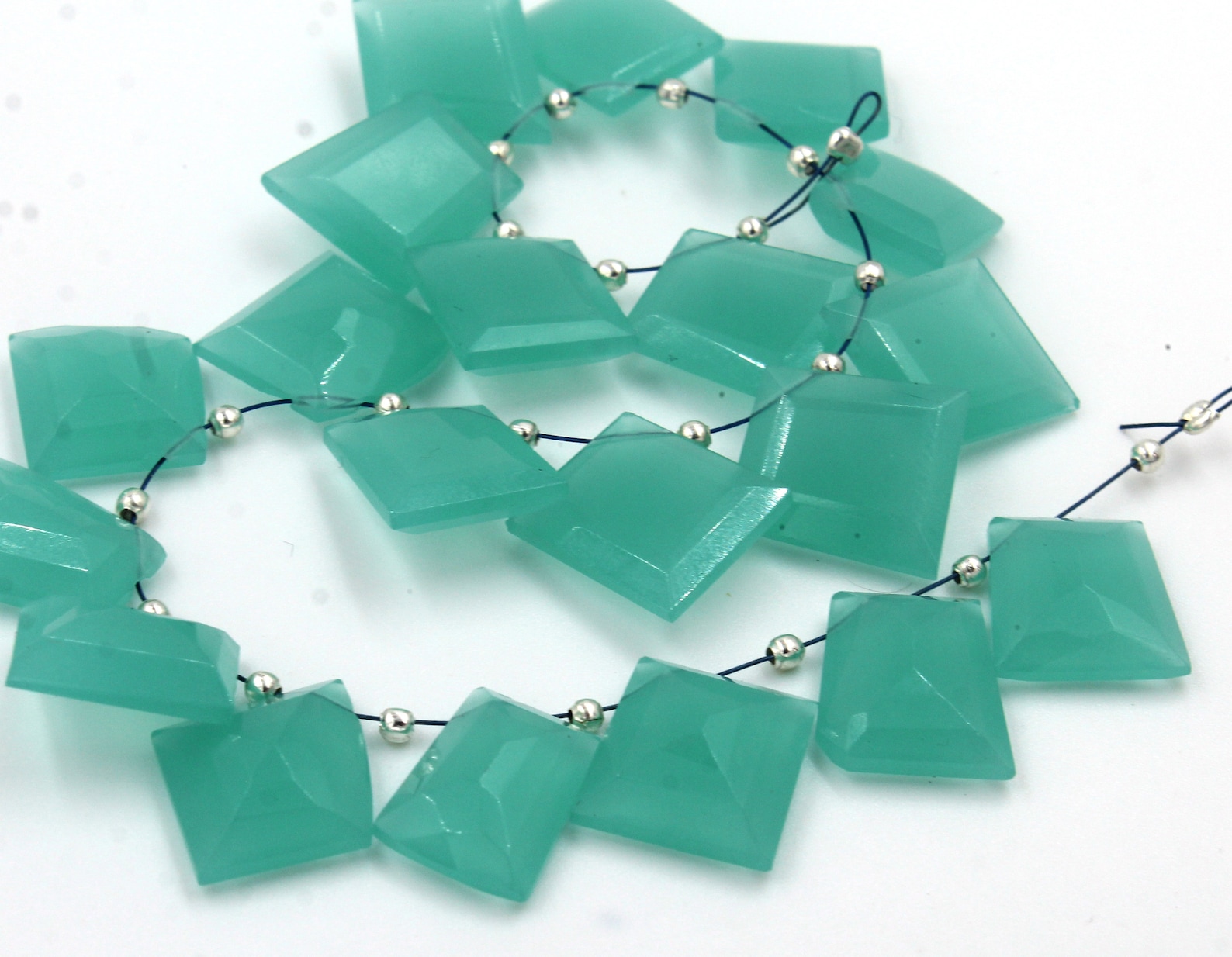 10 Pieces Aqua Blue Chalcedony Top Drilled Gemstone AAA - Etsy