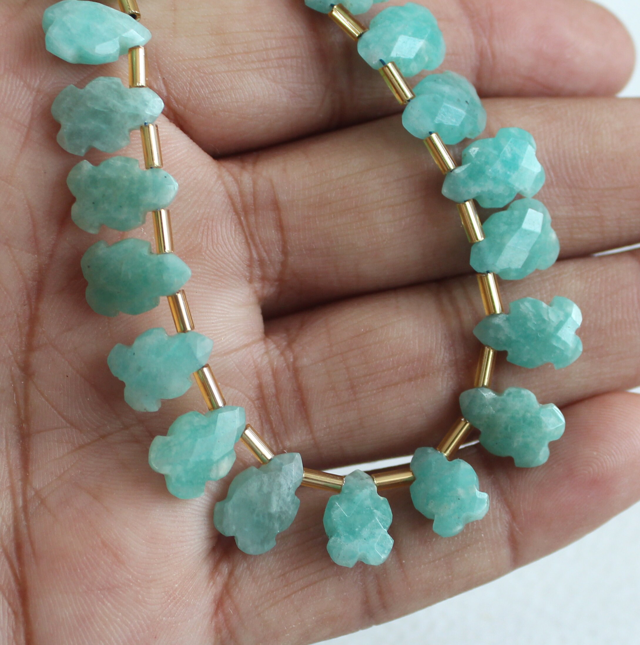 10 Pieces Natural Amazonite gemstone Drilled gemstone | Etsy