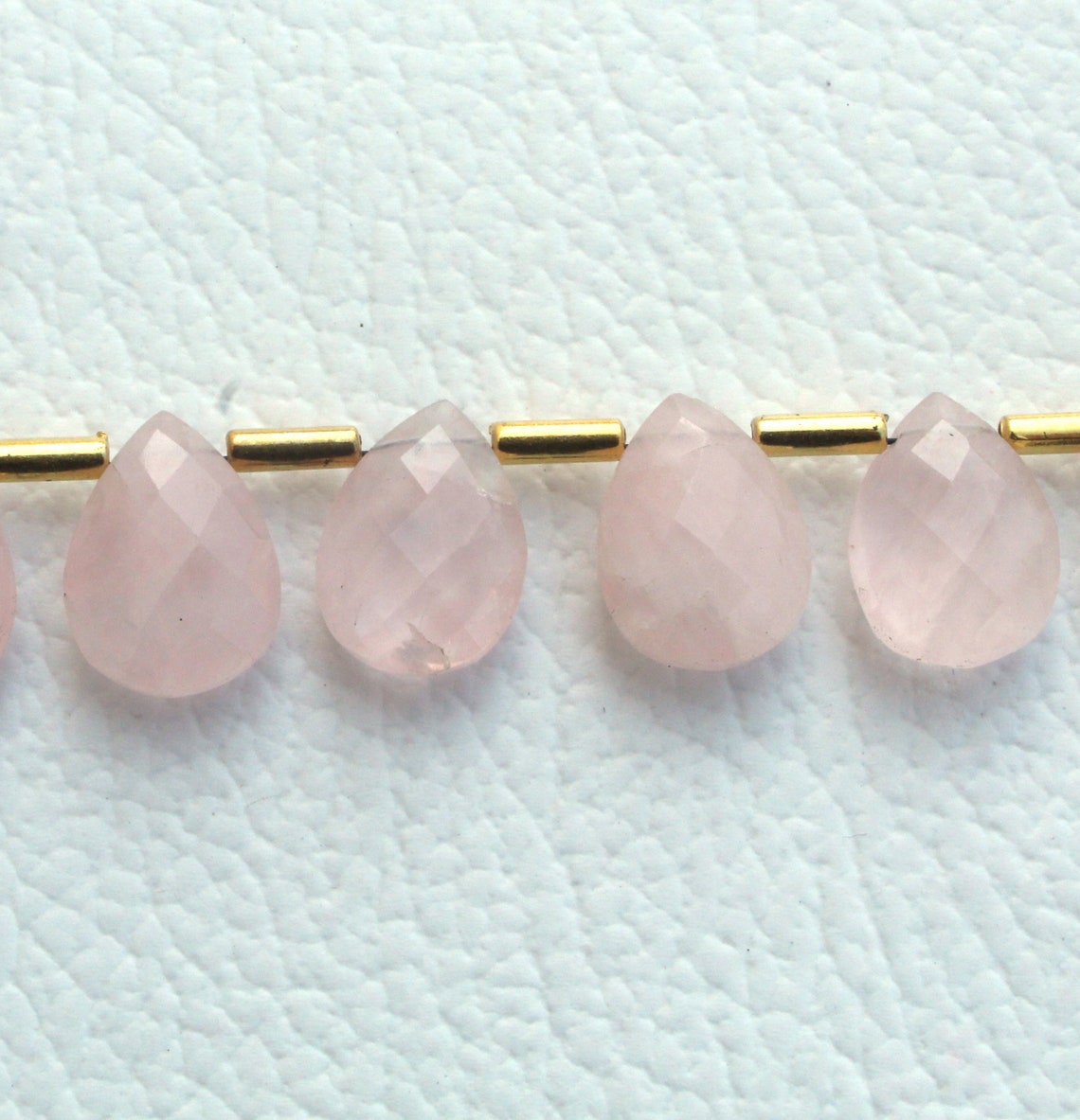 10 pieces natural rose quartz gemstone drilled gemstone | Etsy