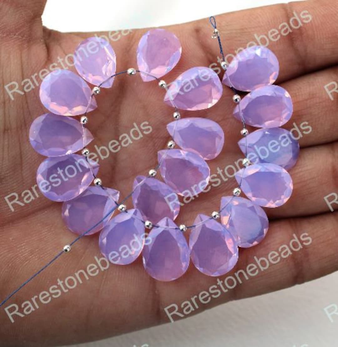 10 Pieces Lavender Quartz Gemstone, Top Drilled Gemstone, Faceted ...