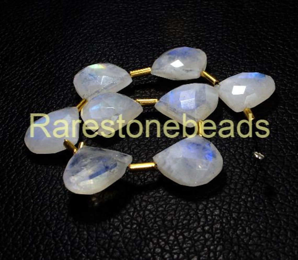 8 Pieces Natural Rainbow Moon Stone Jewelry Beads, Fancy Shape Moon ...