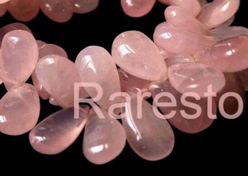 Natural Rose Quartz, 10 Pieces, Top Drilled Gemstone, Natural Gemstone ...