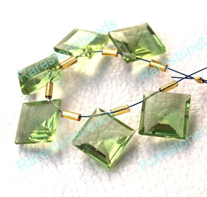 10 Pieces Green Amethyst Quartz Gemstone Square Shape Quartz - Etsy