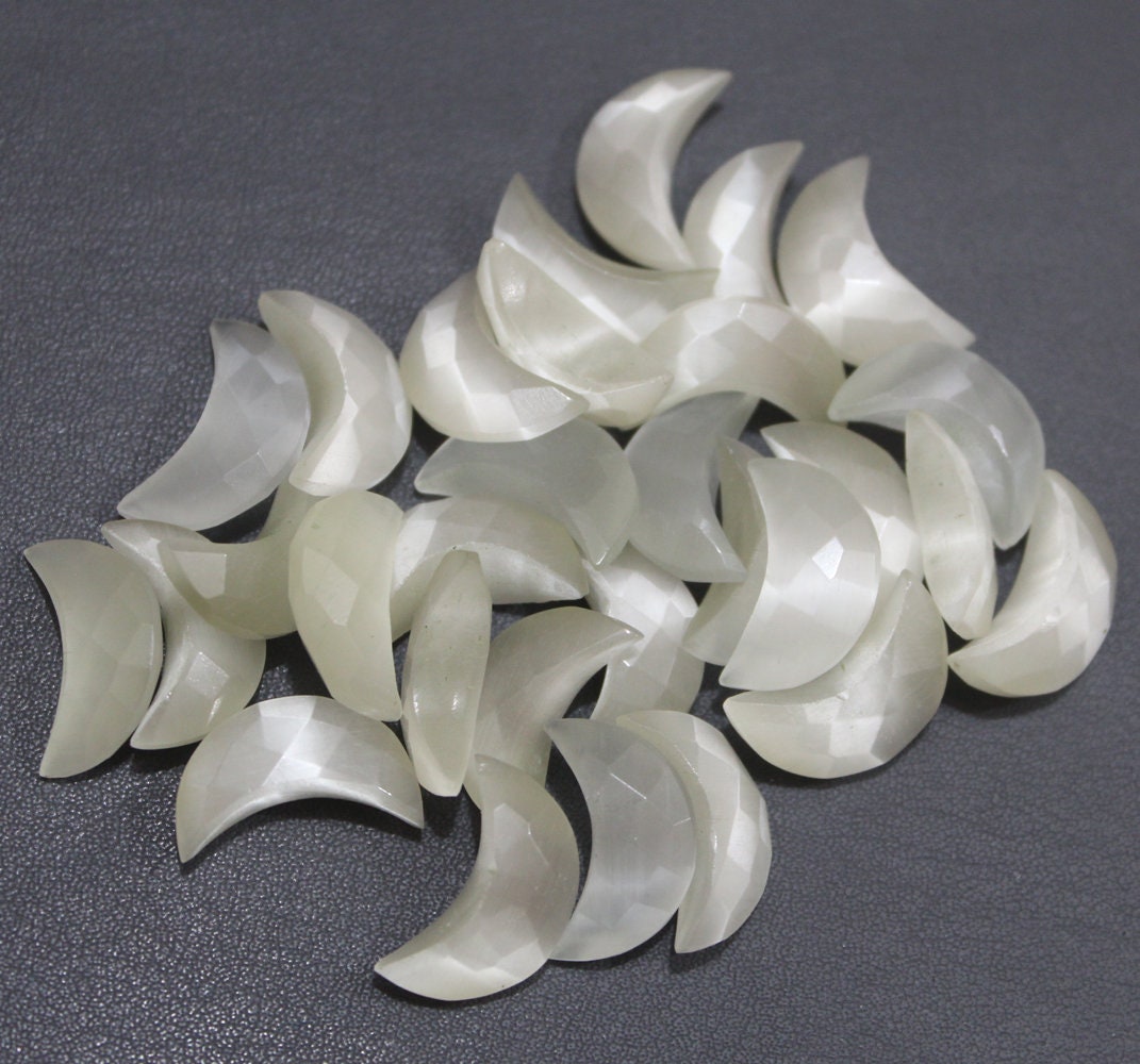 9 Pieces Monalisa Quartz Gemstone Moon Gemstone Carving Moon - Etsy