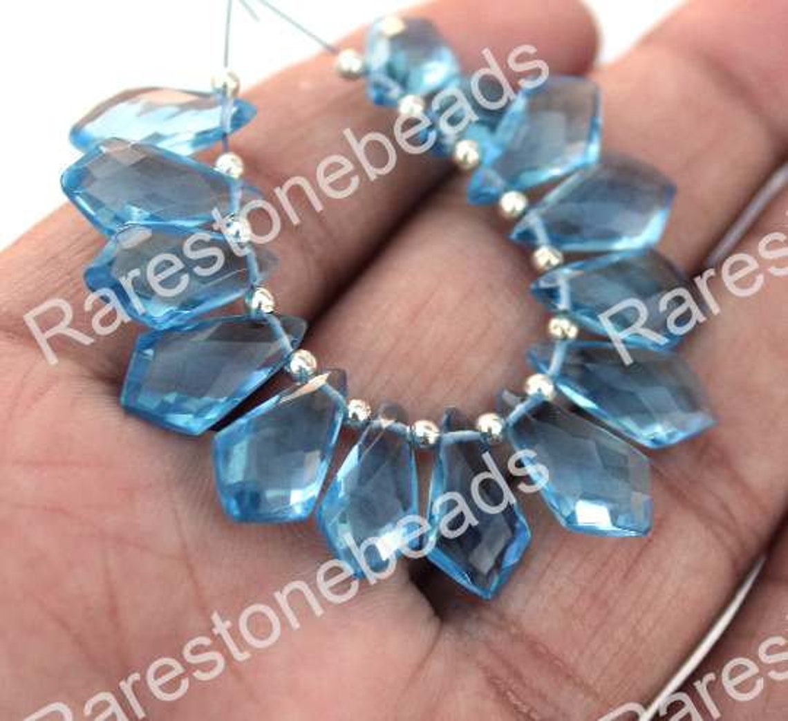 10 Pieces Royal Blue Quartz Fancy Shape, Drilled Gemstone for Jewelry ...