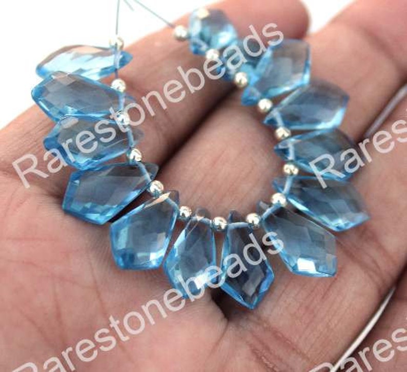 10 Pieces Royal Blue Quartz Fancy Shape Drilled Gemstone for | Etsy