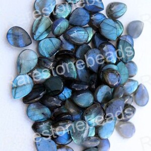 10 Pieces Natural Blue Labradorite Gemstone, Smooth Gemstone, Blue ...