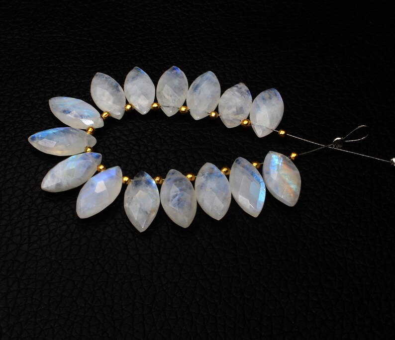10 Pieces Natural Rainbow Moon Stone, Drilled Moon Stone, Moon Stone ...